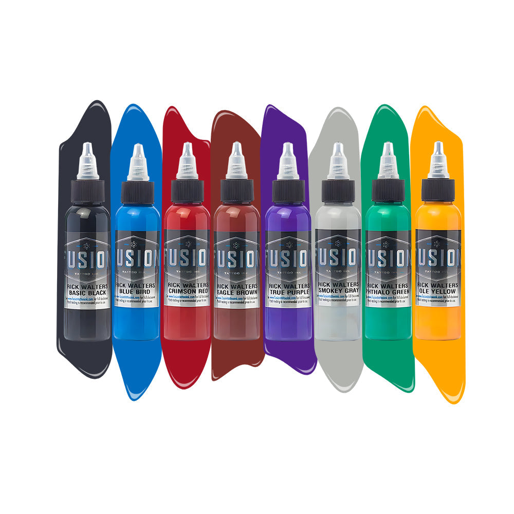 Rick Walters 8 Color Palette Signature Set — Fusion Tattoo Ink — Pick ...